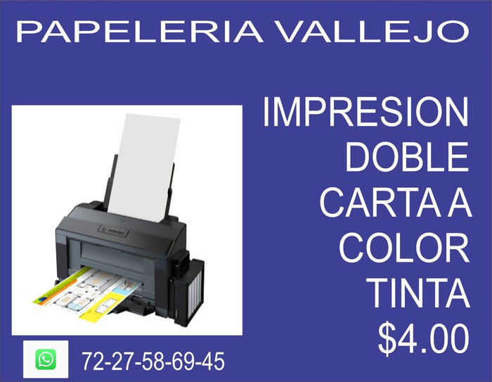 IMPRESIONES DOBLE CARTA COLOR TINTA